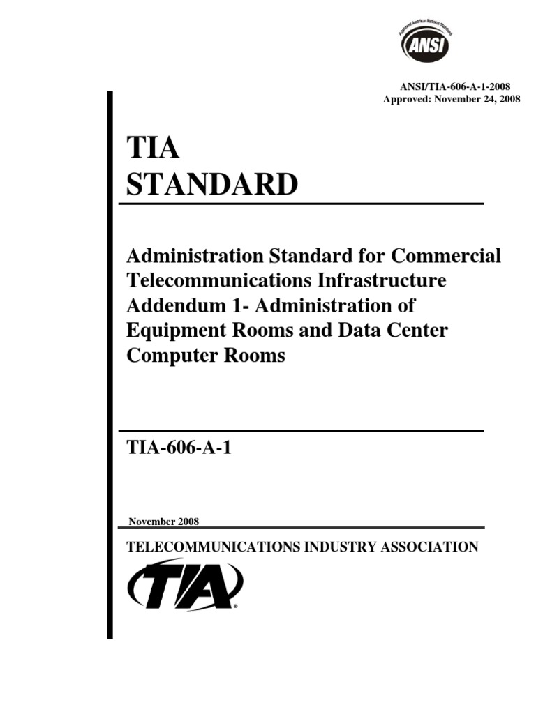 TIA-606-A-1-2008 | Data Center | Intellectual Property