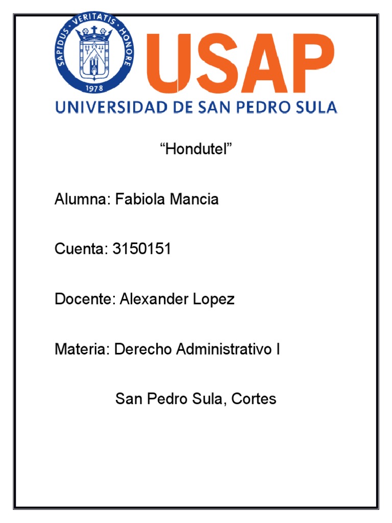 Hondutel Es La Empresa Estatal de Telecomunicaciones de La República de ...