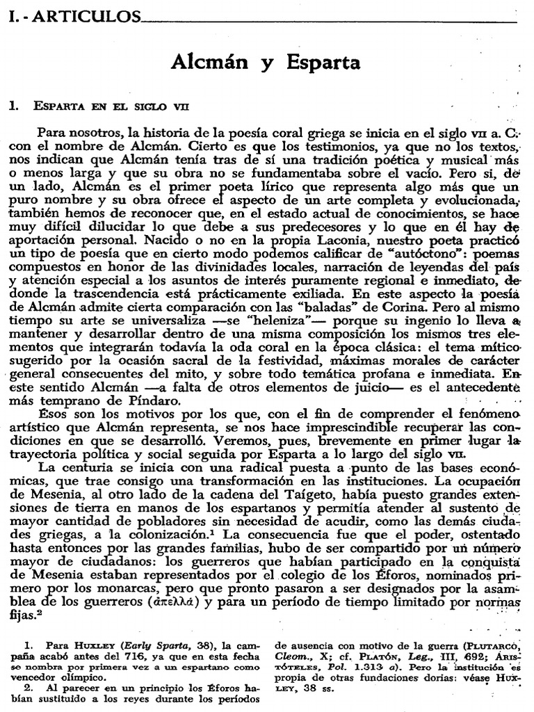 Cuartero - Alcmán y Esparta | Esparta | Poesía