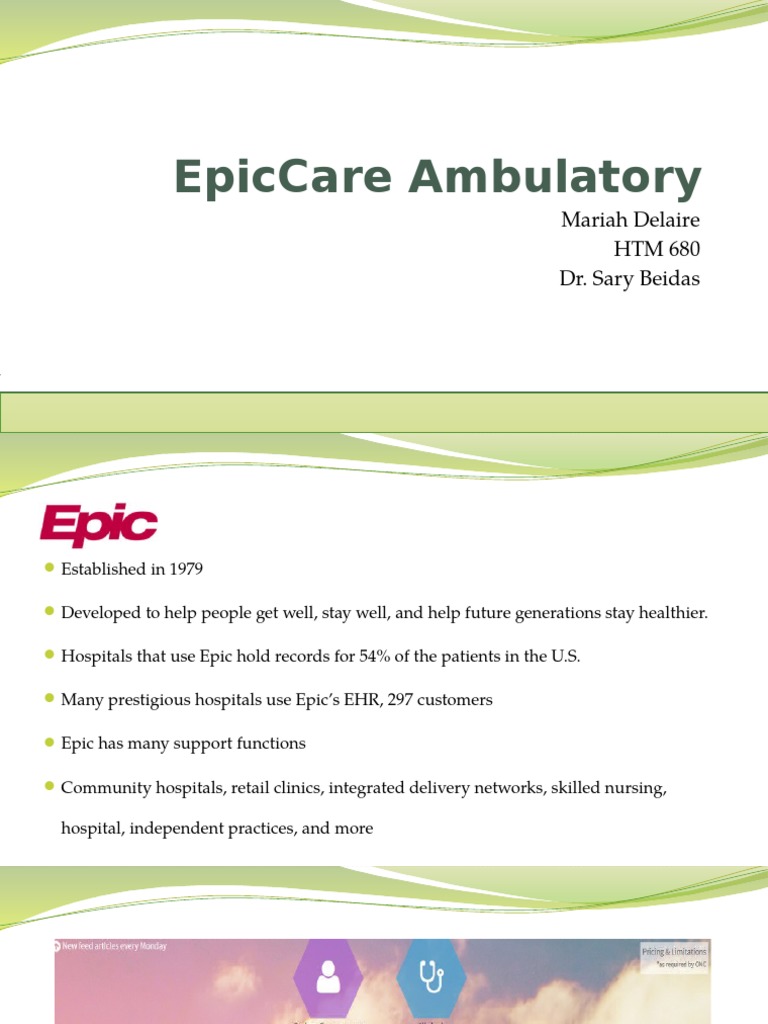 Epiccare Ambulatory | PDF