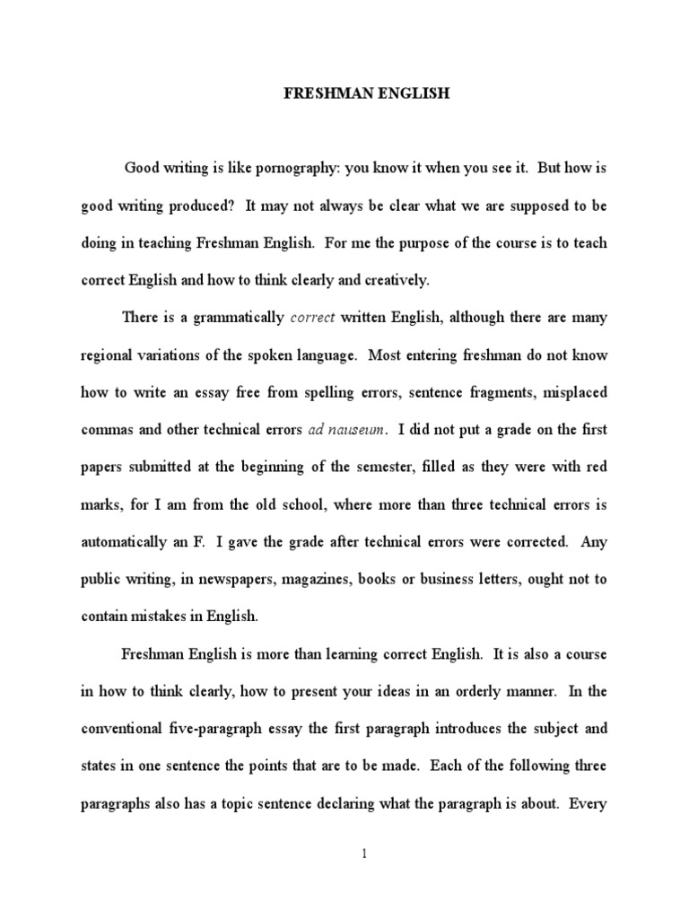 Freshman English | PDF | English Language | Freshman