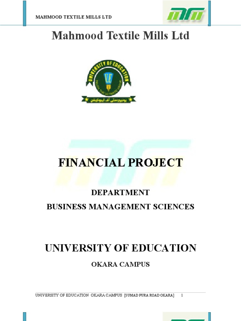 Final Project On Mahmood Textile Mills LTD | PDF | Invoice | Loom