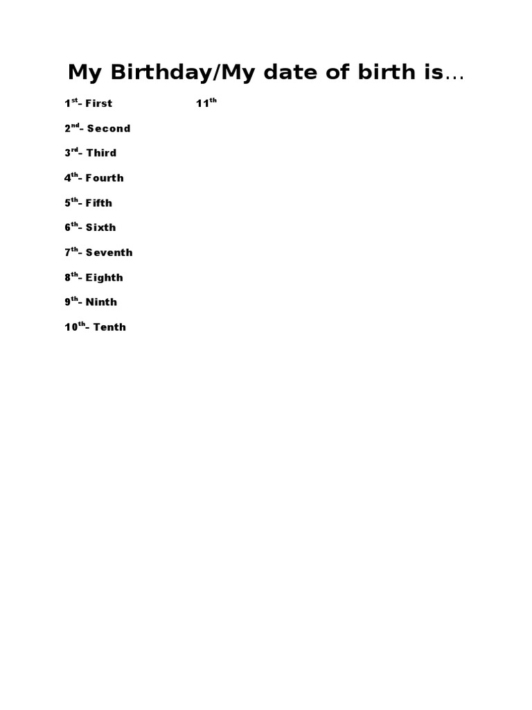 My Birthday/My Date of Birth Is | PDF
