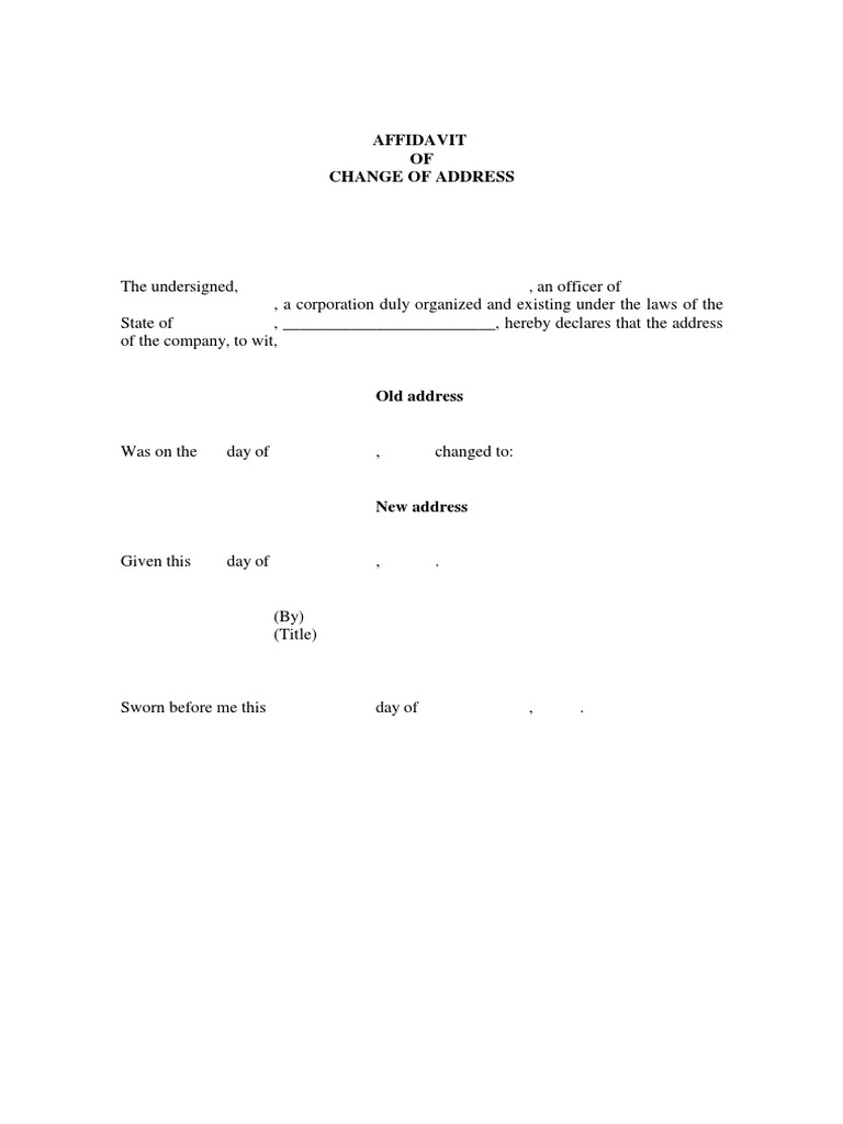 Affidavit Change Address | PDF