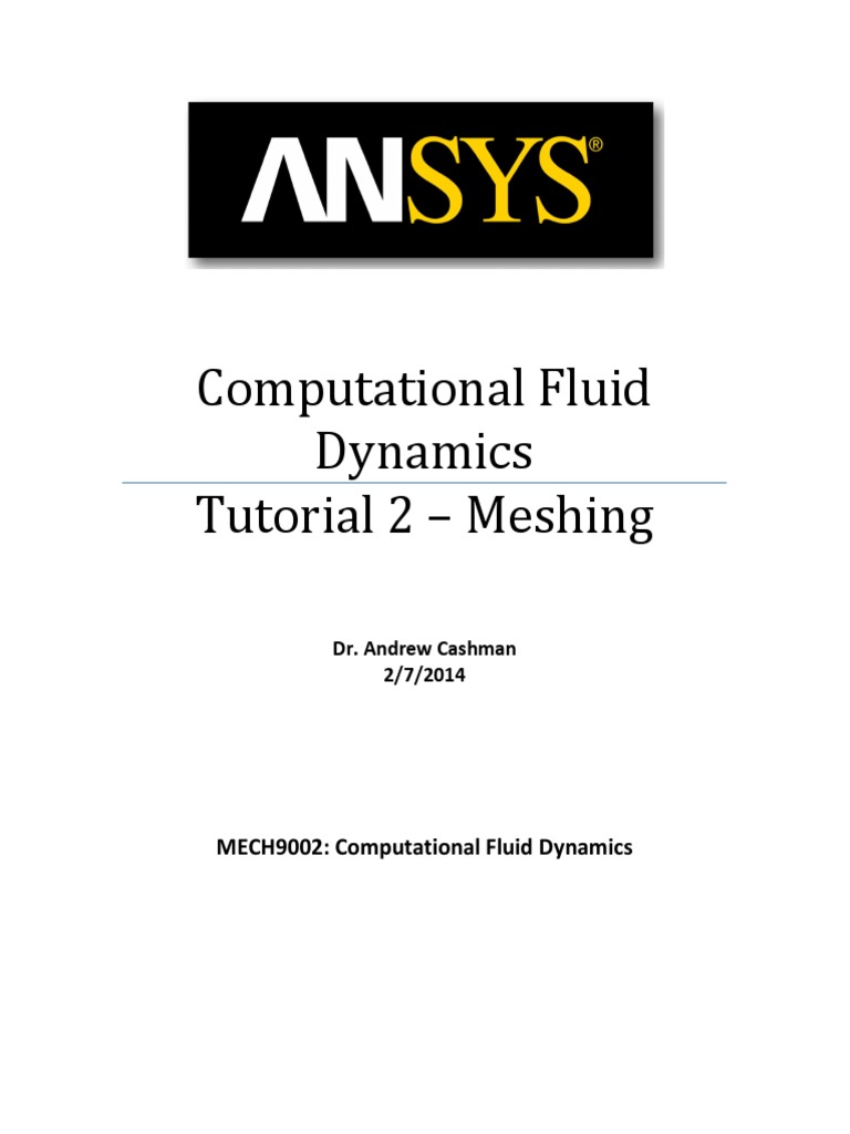 Computational Fluid Dynamics Tutorial Meshing Pdf Computational Fluid Dynamics Simulation