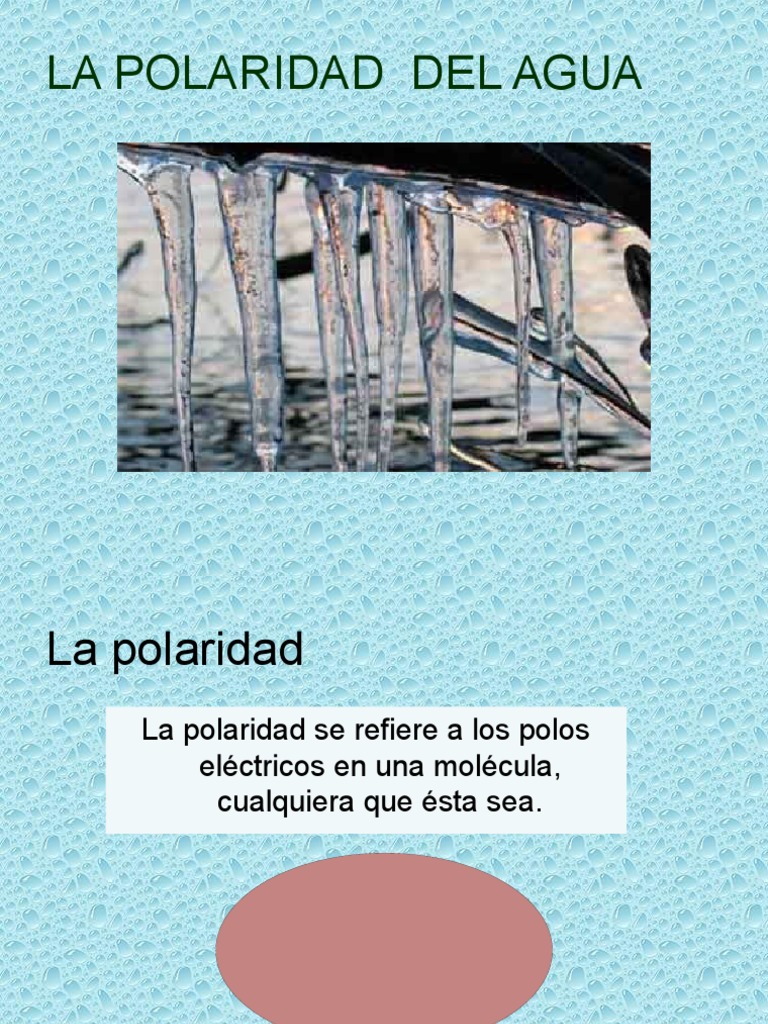 2.1 La Polaridad Del Agua | PDF | Propiedades del agua | Polaridad química