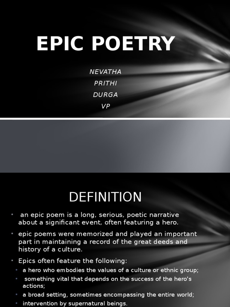 Understanding Epic Poetry Characteristics | PDF | Classics | General ...