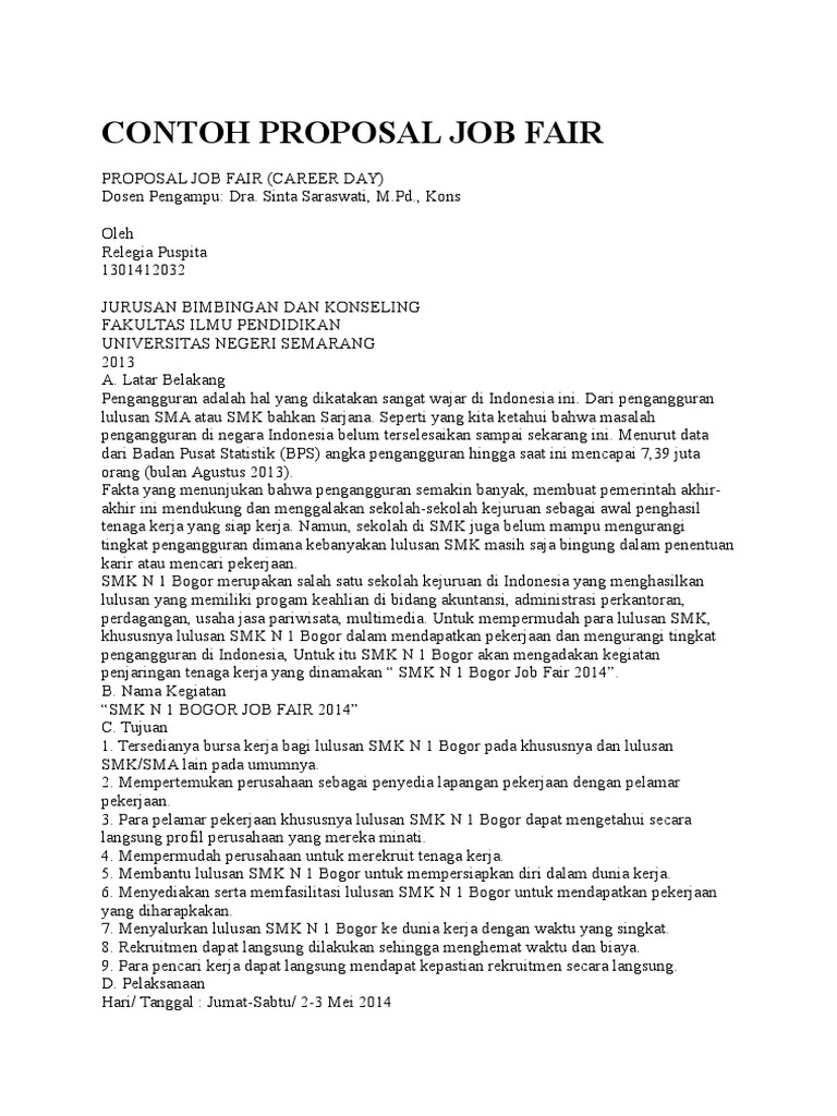 Contoh Proposal Job Fair | PDF