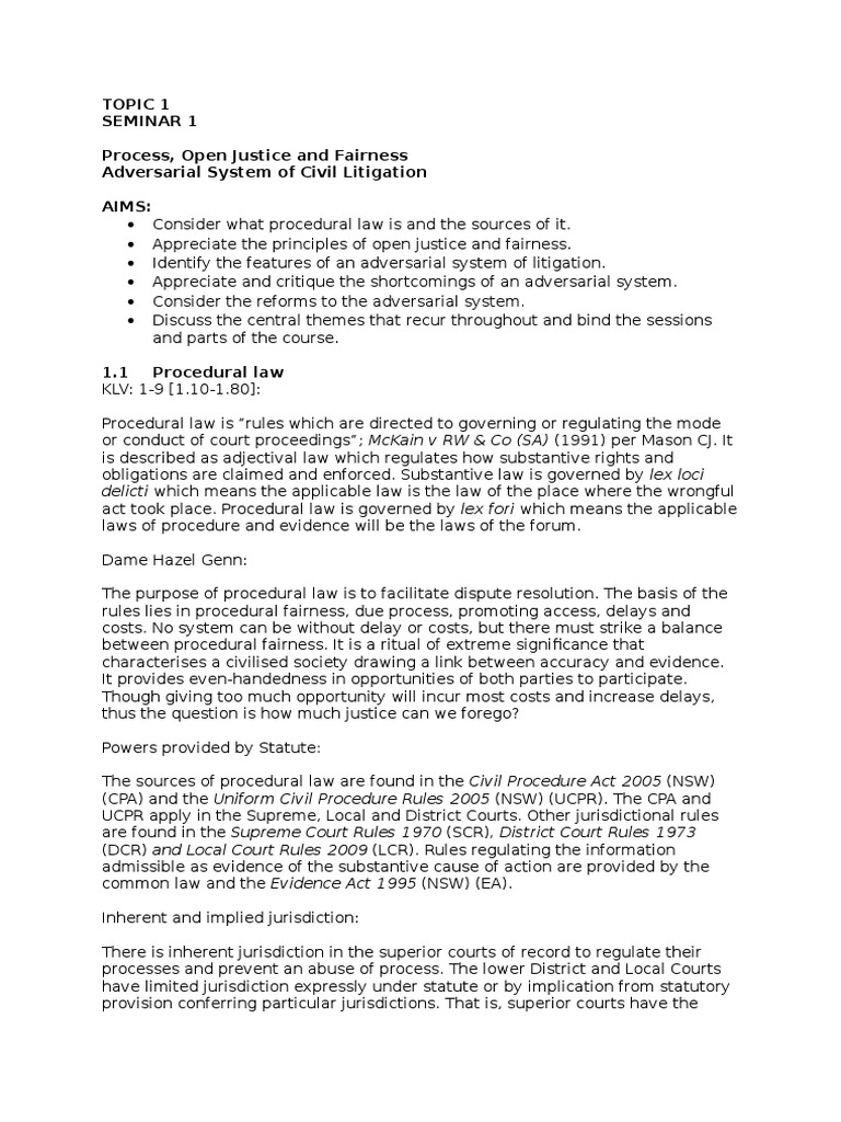 Civil Procedure Notes (NSW) | PDF | Mediation | Alternative Dispute ...