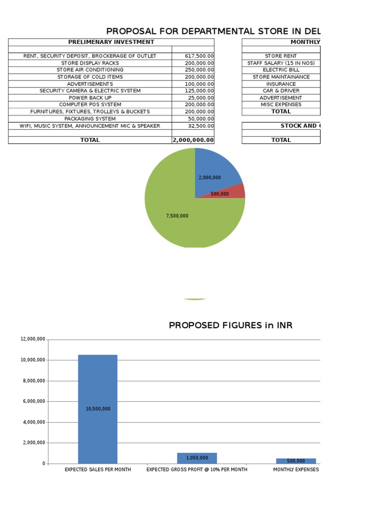 Proposal For Departmental Store in Delhi: Prelimenary Investment ...