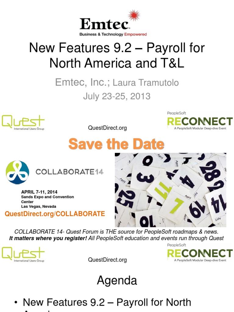 New Features 9.2 Payroll and TL RECONNECT 2013 Emtec Inc | PDF | Payroll | Software