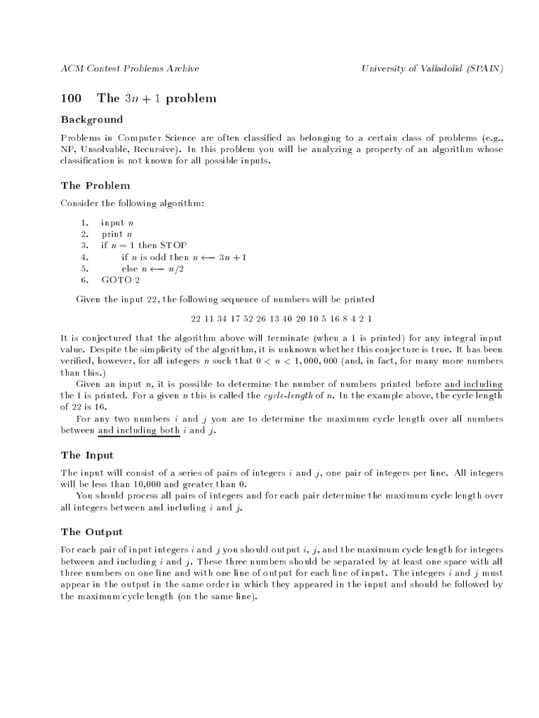 ACM Problem Set Volume 1 | PDF | C (Programming Language) | Matrix ...