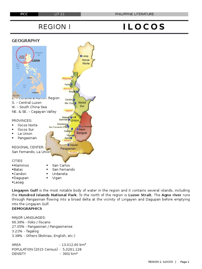 REGION 1: ILOCOS REGION and ILOKO LITERATURE | Philippines