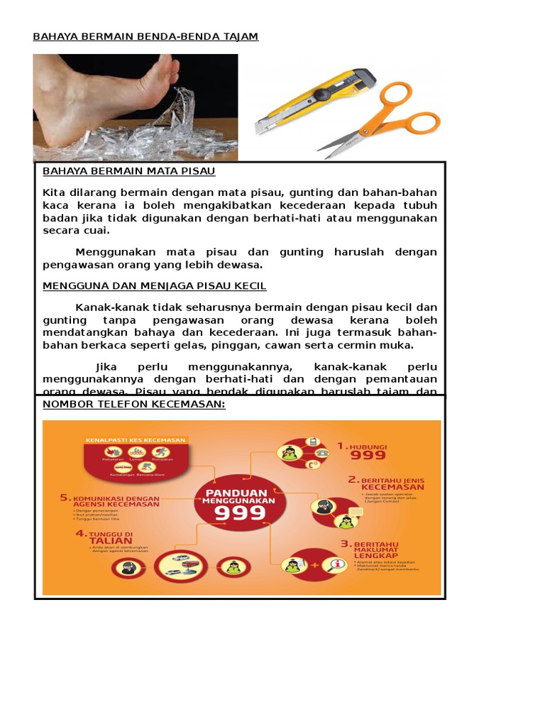 Bahaya Bermain Benda Tajam n Bahan Letupan n Pejalan Kaki