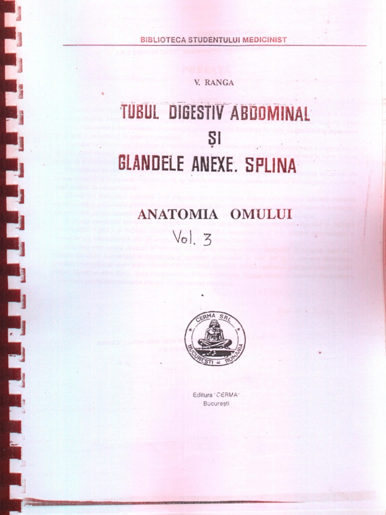 Anatomia Omului - Tubul Digestiv Abdominal Si Glandele Anexe (Viorel ...