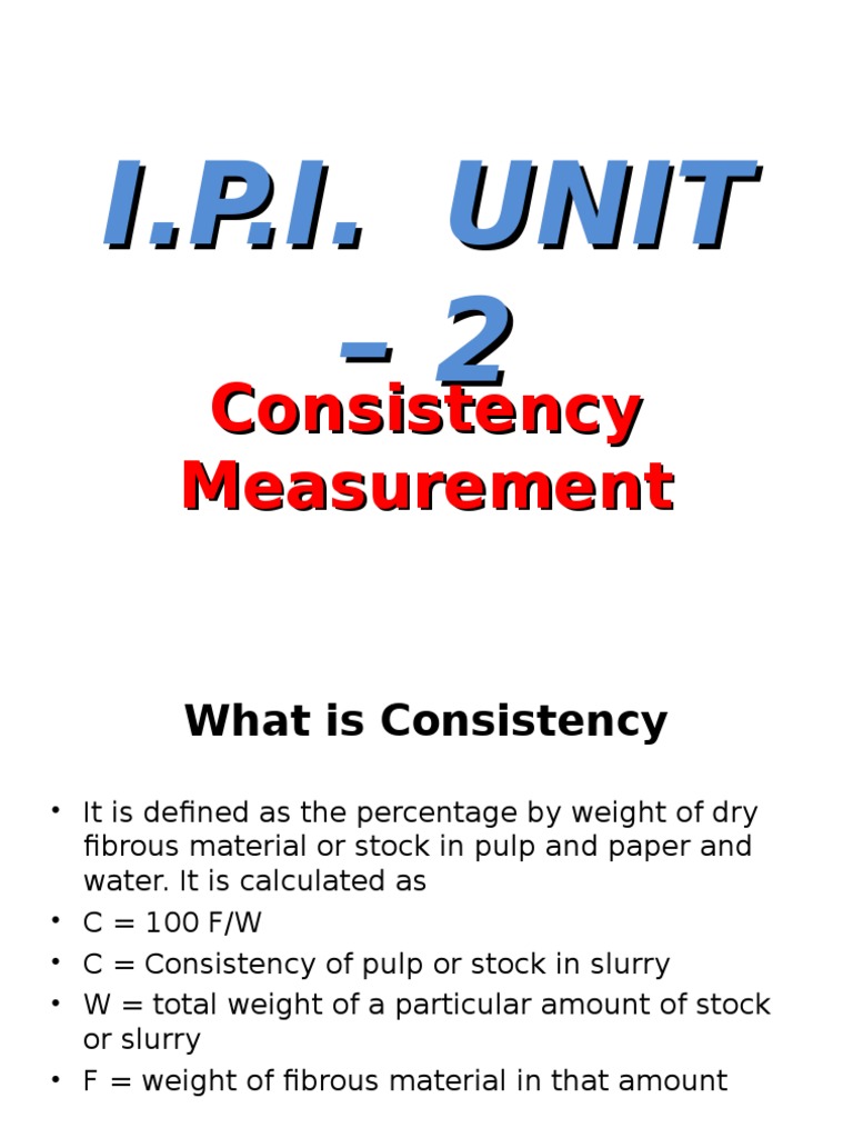 Consistency Measurement in Pulp and Paper | PDF | Science & Mathematics ...