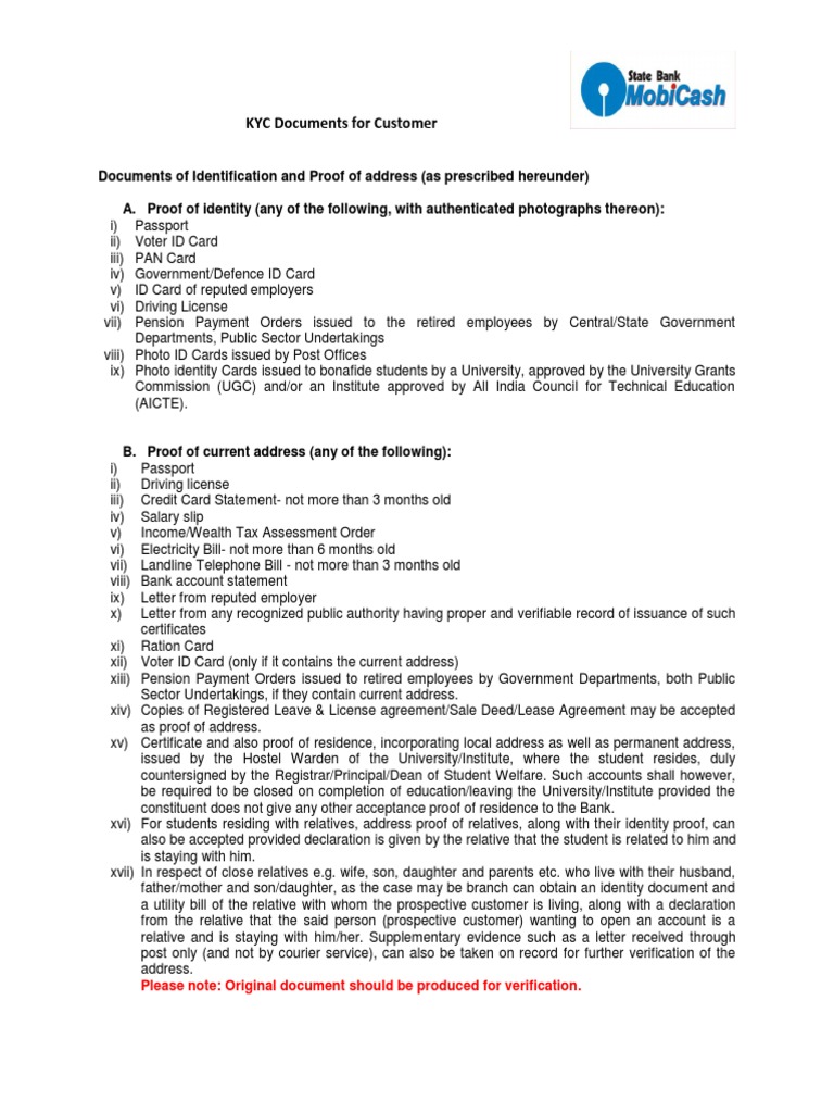 Kyc | PDF | Identity Document | Official Documents