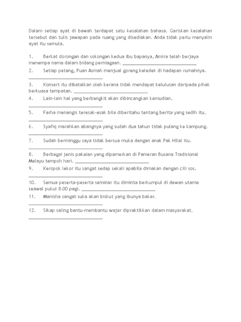 Latihan Tatabahasa Santai | PDF