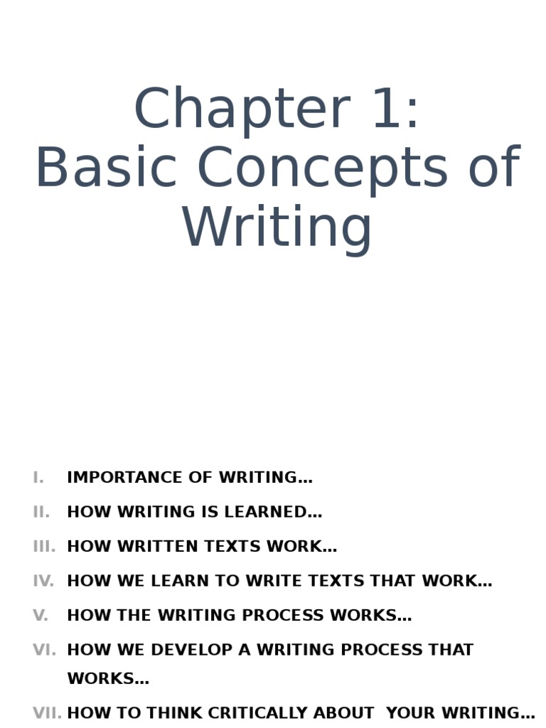 Basic Concepts of Writing | PDF | Thought | Behavioural Sciences