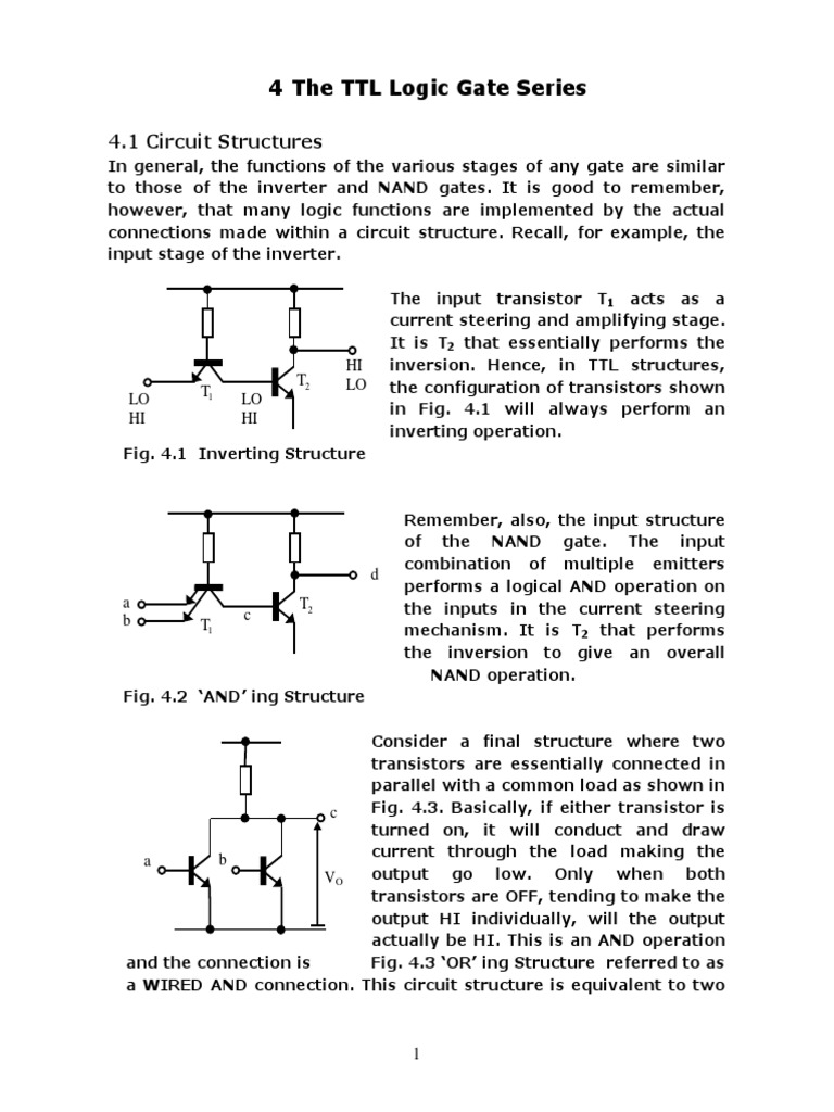 4 The TTL Logic Series | PDF | Logic Gate | Transistor