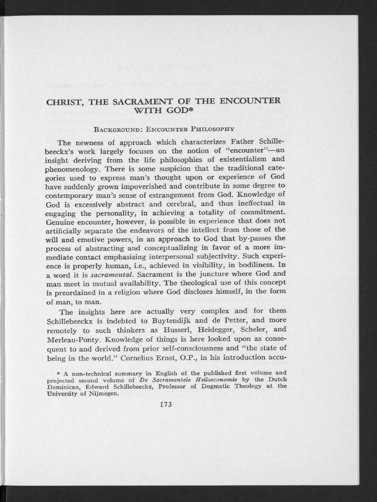 Christ as Sacrament of Encounter | PDF | Sacraments | Grace In Christianity