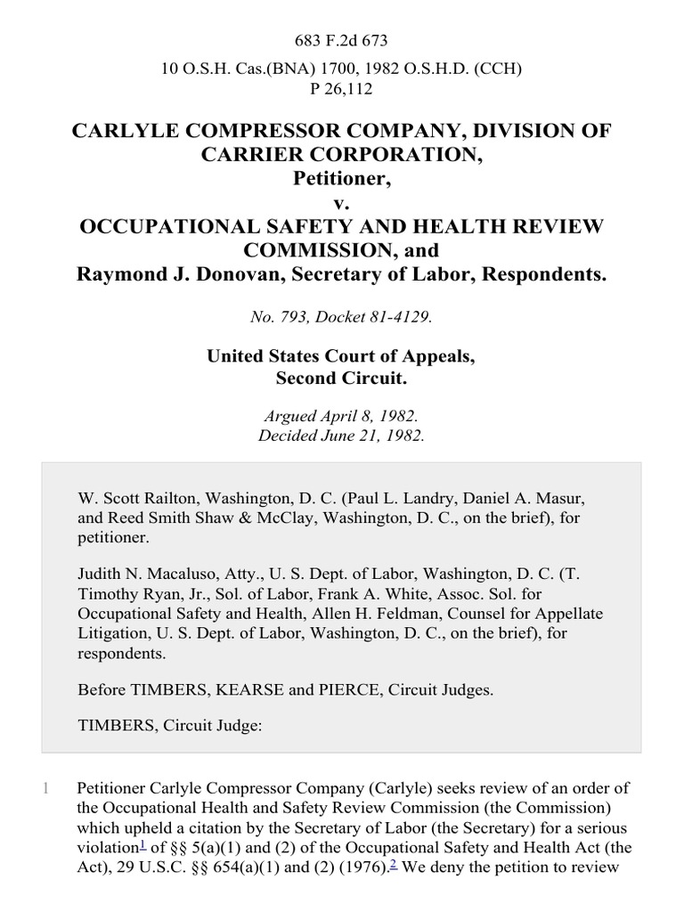 Carlyle Compressor Company, Division of Carrier Corporation v ...