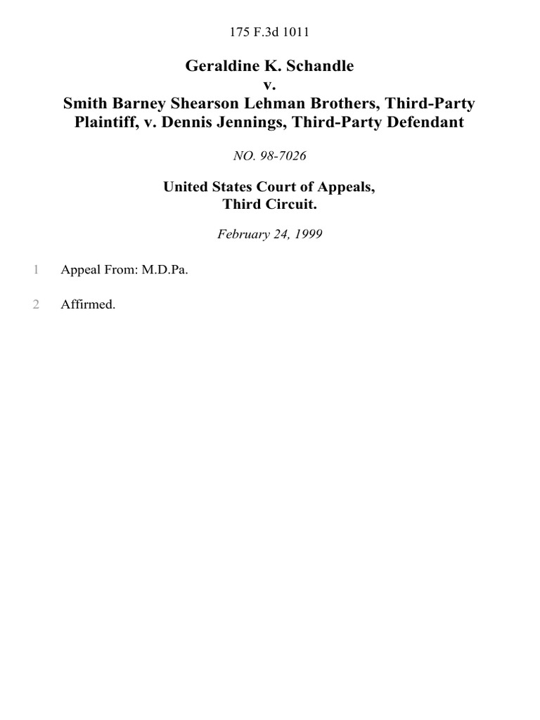 Geraldine K. Schandle v. Smith Barney Shearson Lehman Brothers, Third ...