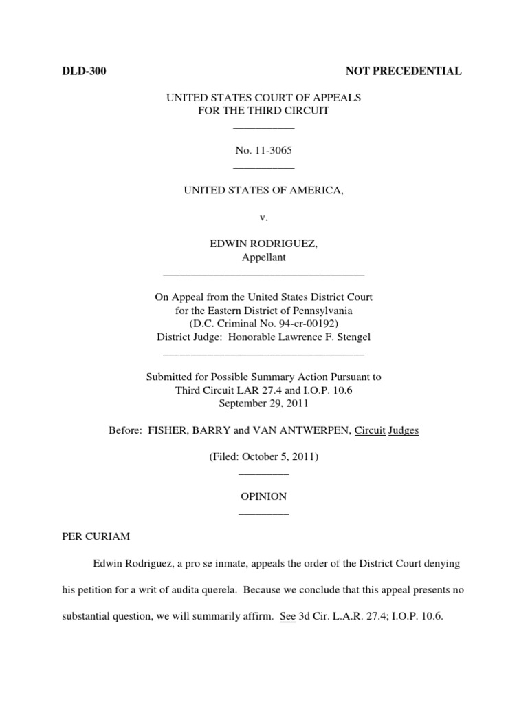 United States v. Edwin Rodriguez, 3rd Cir. (2011) | PDF | United States ...