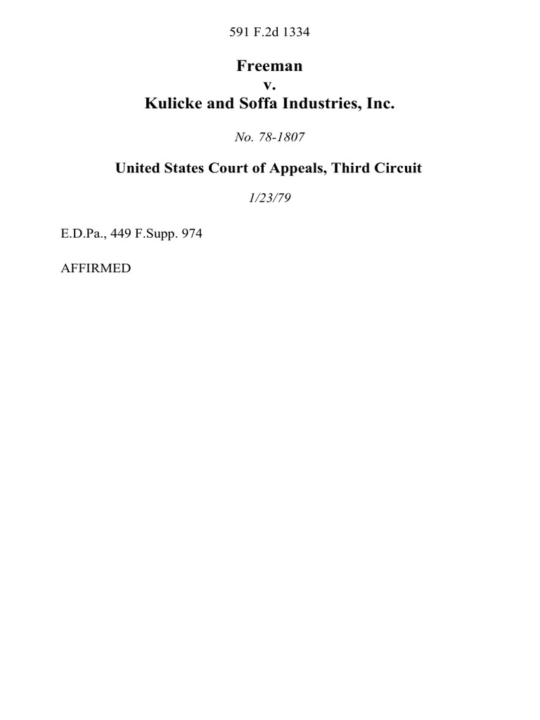 Freeman v. Kulicke and Soffa Industries, Inc, 591 F.2d 1334, 3rd Cir ...