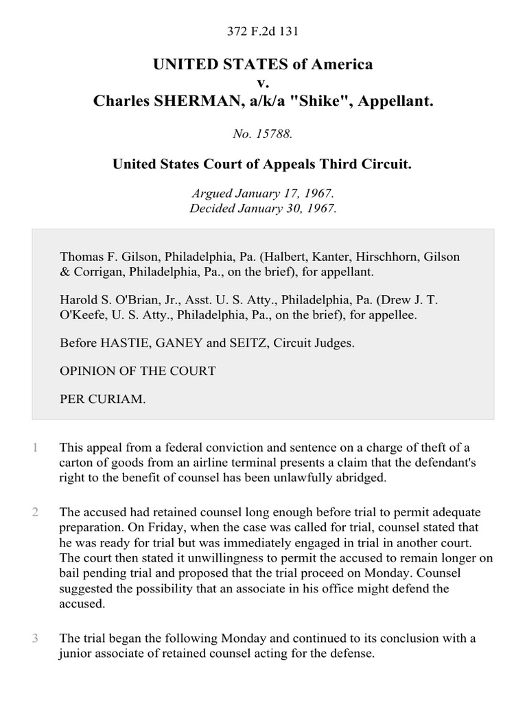 United States v. Charles Sherman, A/K/A "Shike", 372 F.2d 131, 3rd Cir ...