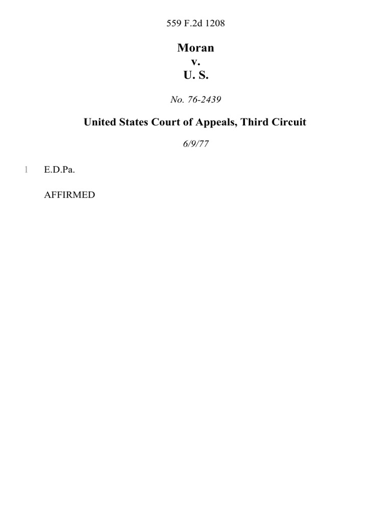 Moran v. United States, 559 F.2d 1208, 3rd Cir. (1977) | PDF