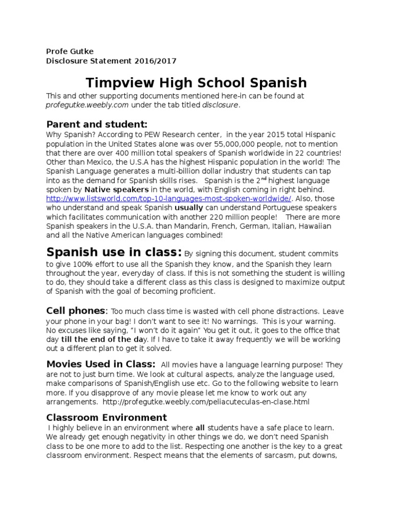 2016 2017 Disclosure | PDF | Foreign Language | Spanish Language