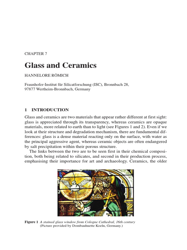 Glass and Ceramics Conservation PDF | PDF | Glasses | Pottery