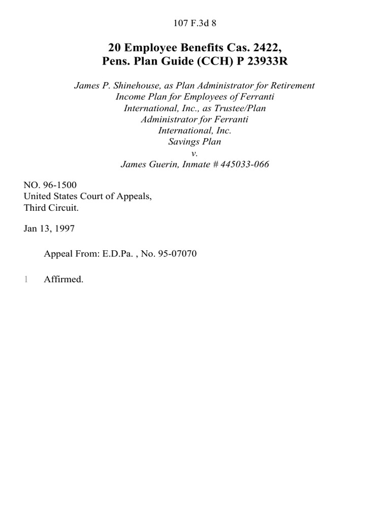 20 Employee Benefits Cas. 2422, Pens. Plan Guide (CCH) P 23933r, 107 F ...