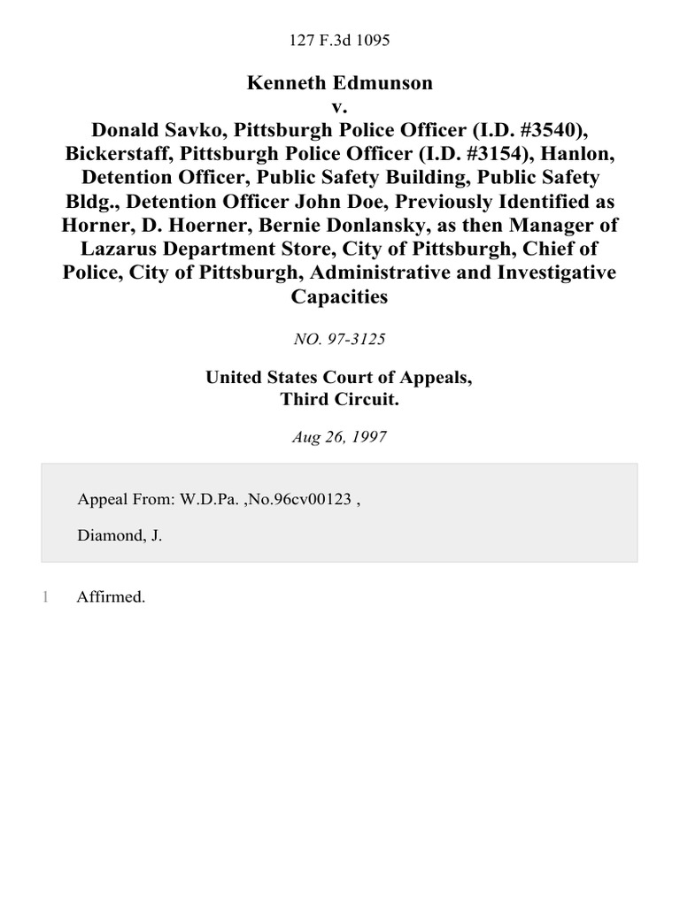 Legal Appeal: Edmunson v. Pittsburgh | PDF | Politics