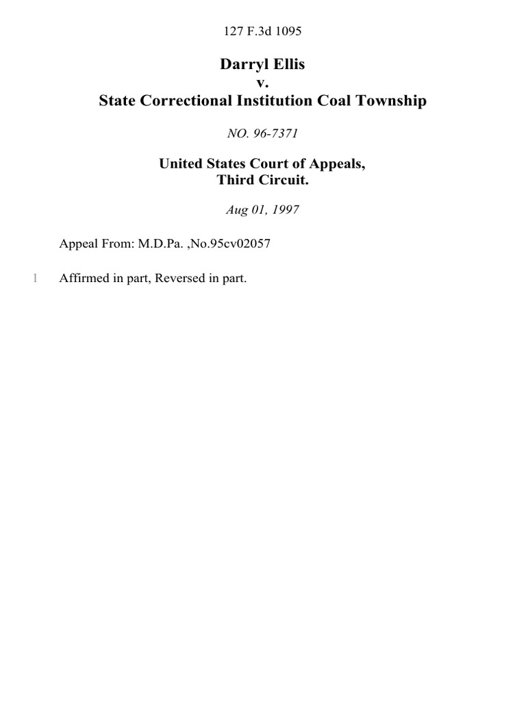 Darryl Ellis v. State Correctional Institution Coal Township | PDF