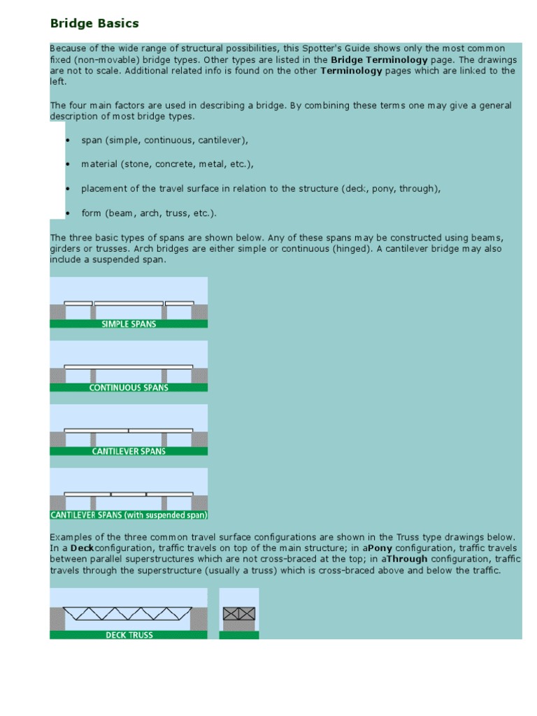 Bridge Basics | PDF | Truss | Civil Engineering