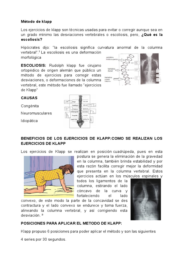 Ejercicios de Klapp para Escoliosis | PDF | Escoliosis | Términos ...