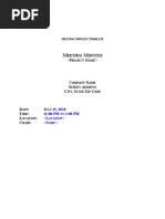 Meeting Minutes Template (MOM) | PDF | Business