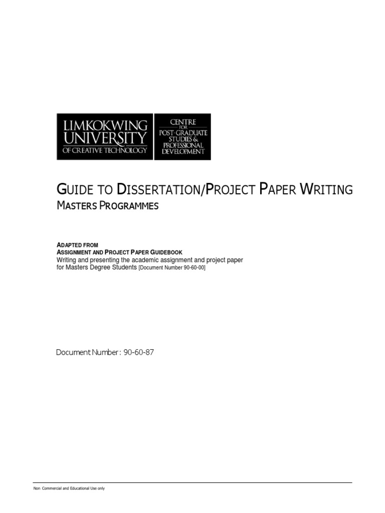 MA-MBA Project Paper Guidebook | PDF | Thesis | Postgraduate Education
