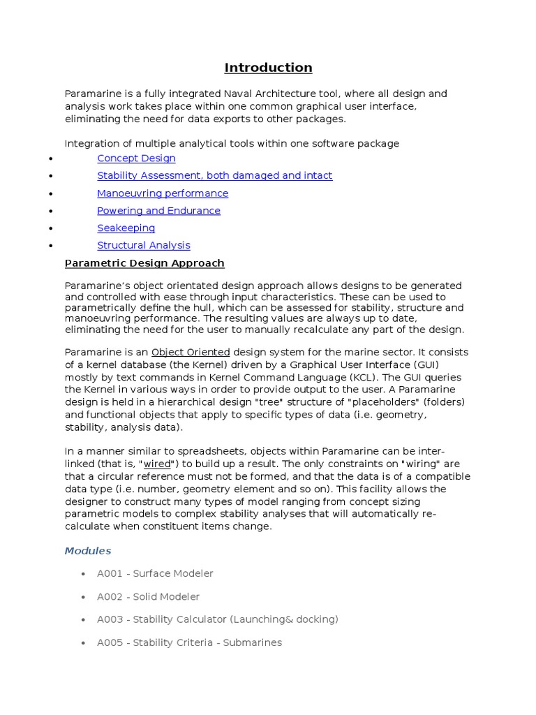 Overview of Paramarine Software | PDF | Graphical User Interfaces ...