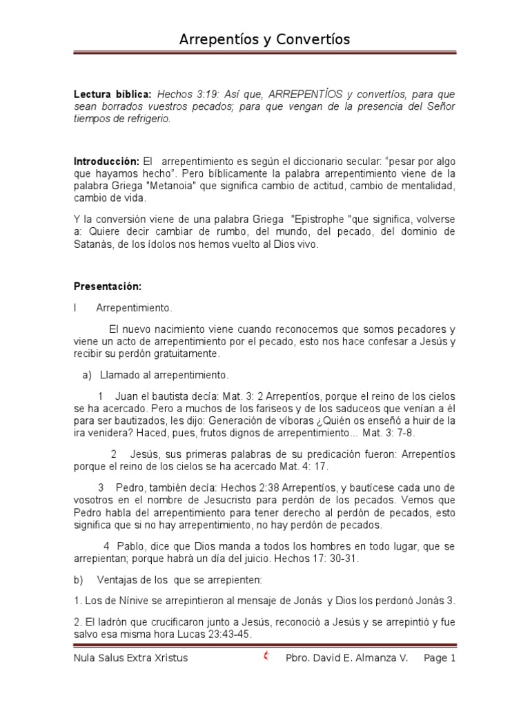 Arrepentíos y Convertíos | PDF | Pecado | Creencia religiosa y doctrina
