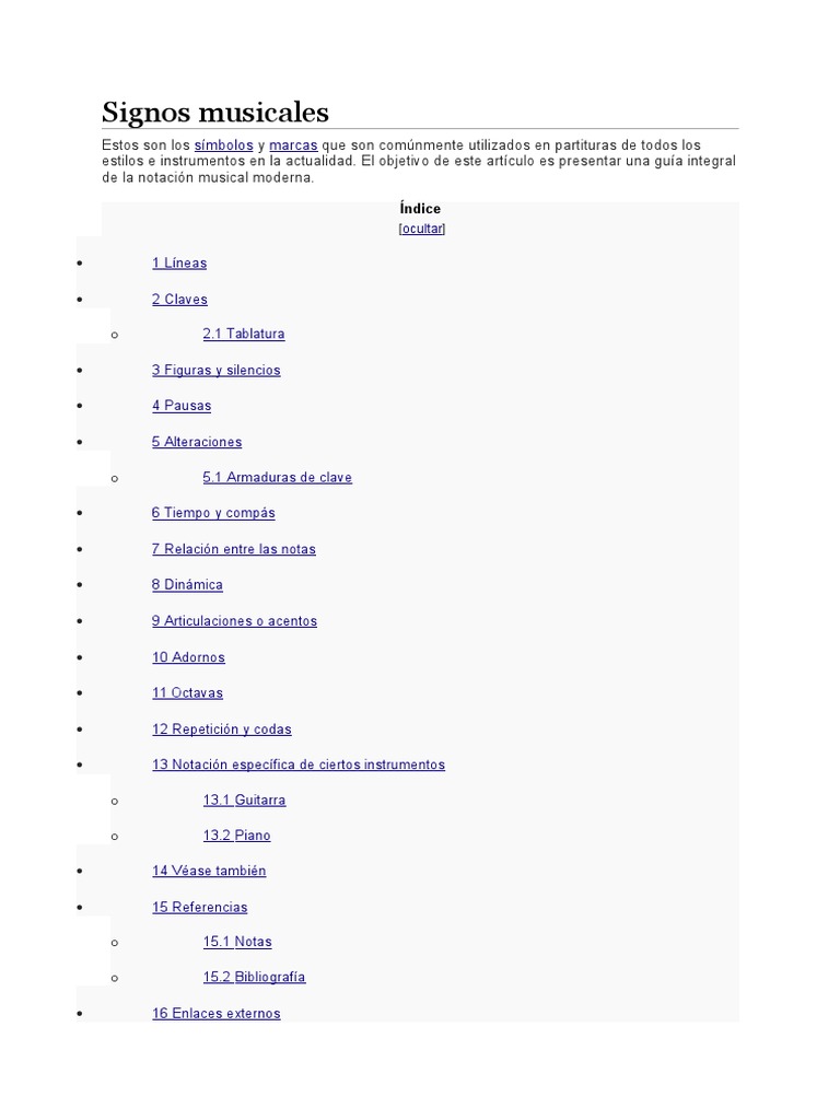 Signos Musicales. | PDF | Clave | Partituras