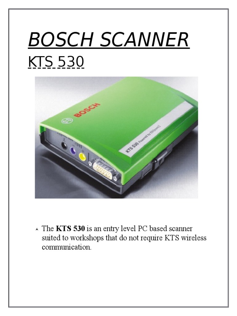 Bosch Scanner Kts 530 | PDF | Image Scanner | Computer Hardware