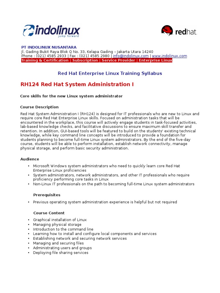 (Rhel 6) Training - Syllabus | PDF | System Administrator ...