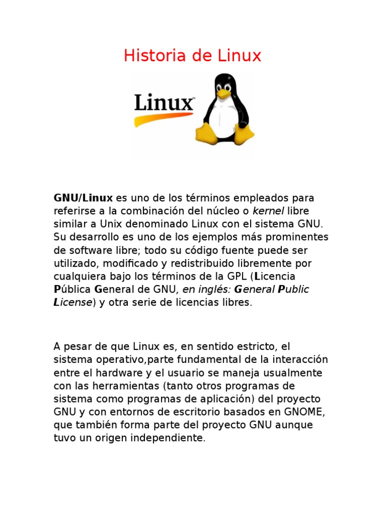 Historia de Linux | PDF | Distribución de Linux | Ubuntu (sistema ...