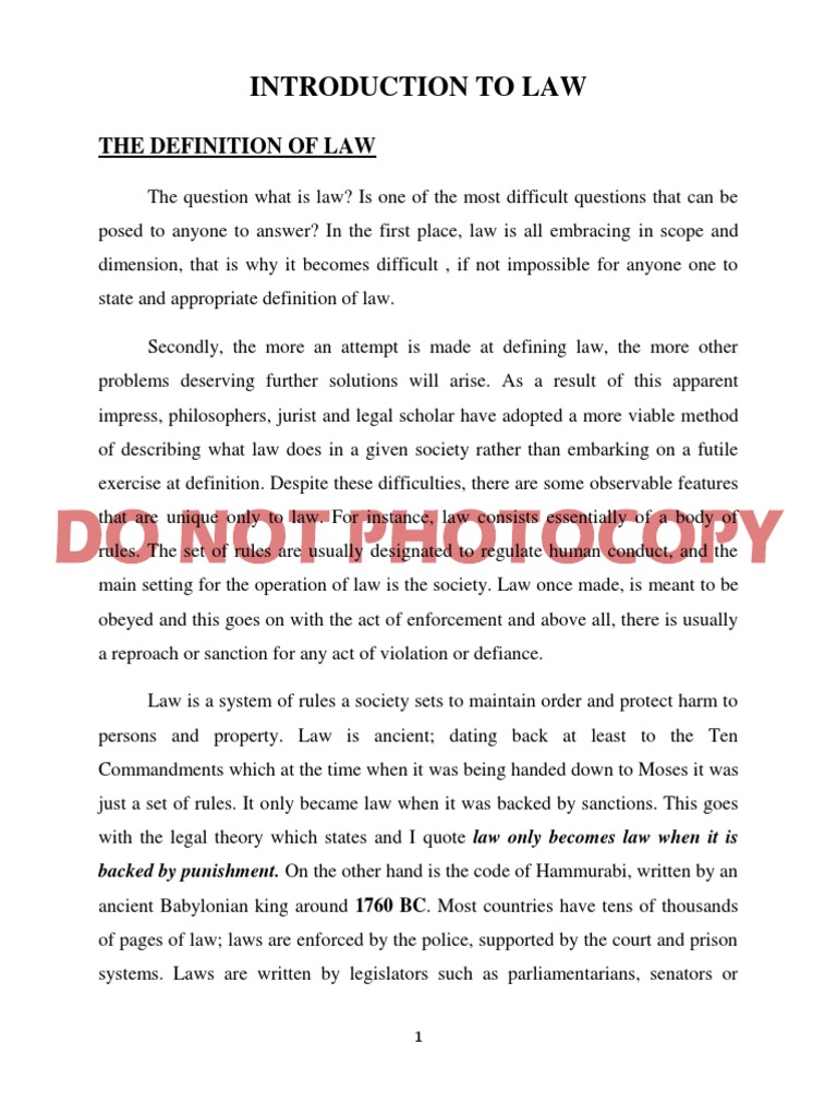 INTRODUCTION TO LAW.pdf | Defamation | Trespass | Free 30-day Trial ...