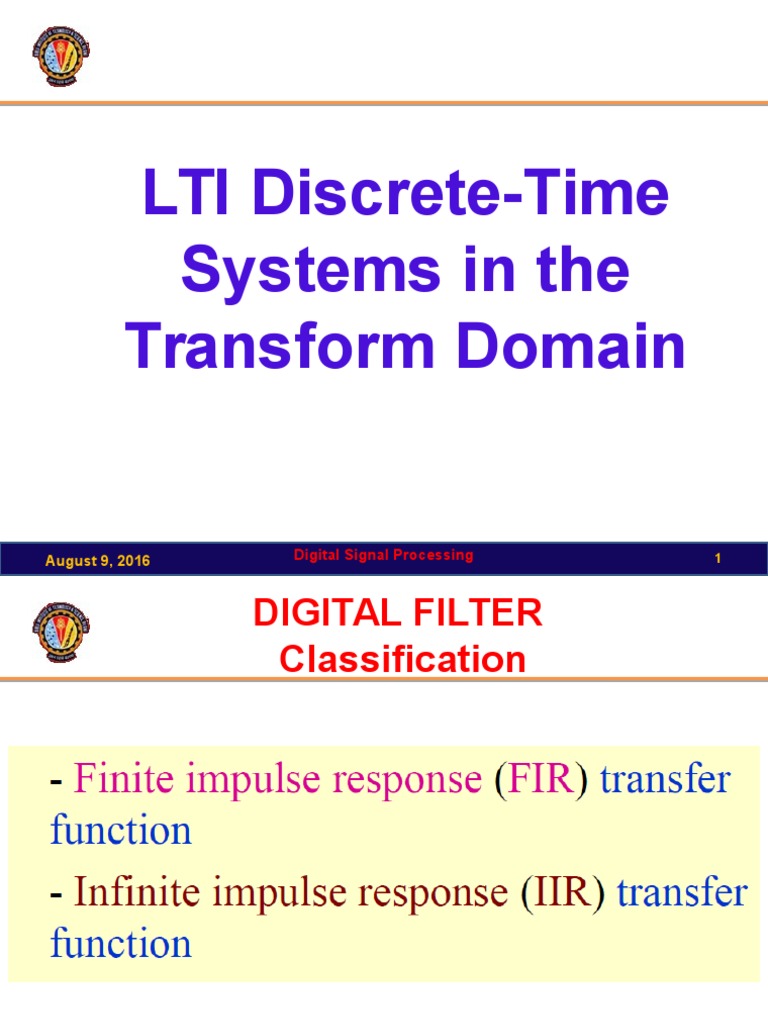 Chap7 - DSP - LTI - Lecture | PDF | Low Pass Filter | Digital Signal Processing
