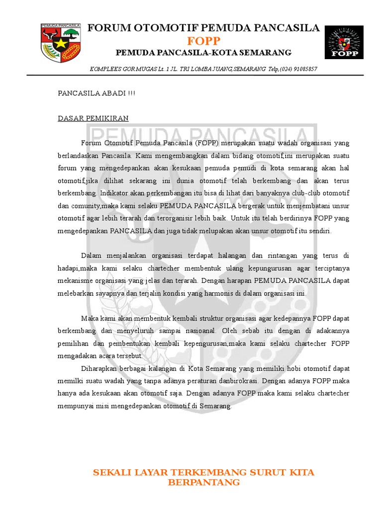 Struktur Organisasi FOPP Semarang | PDF | Komputer