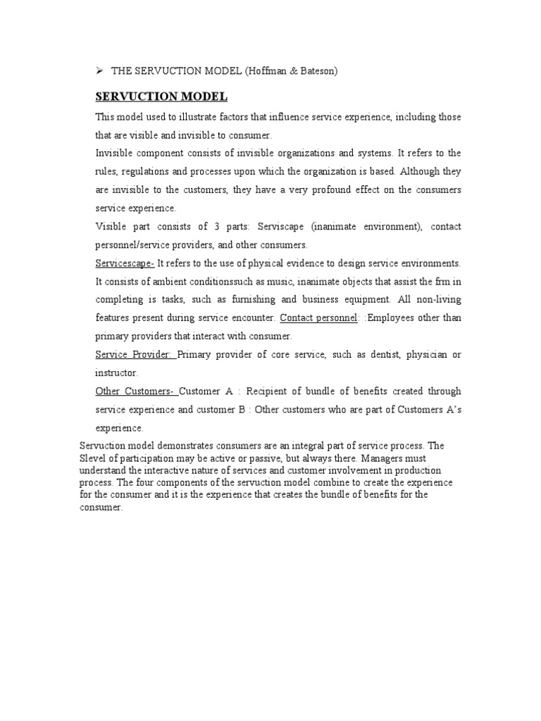6.the Servuction Model | PDF | Market (Economics) | Business